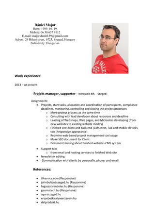 daniel_major_ cv_english | PDF