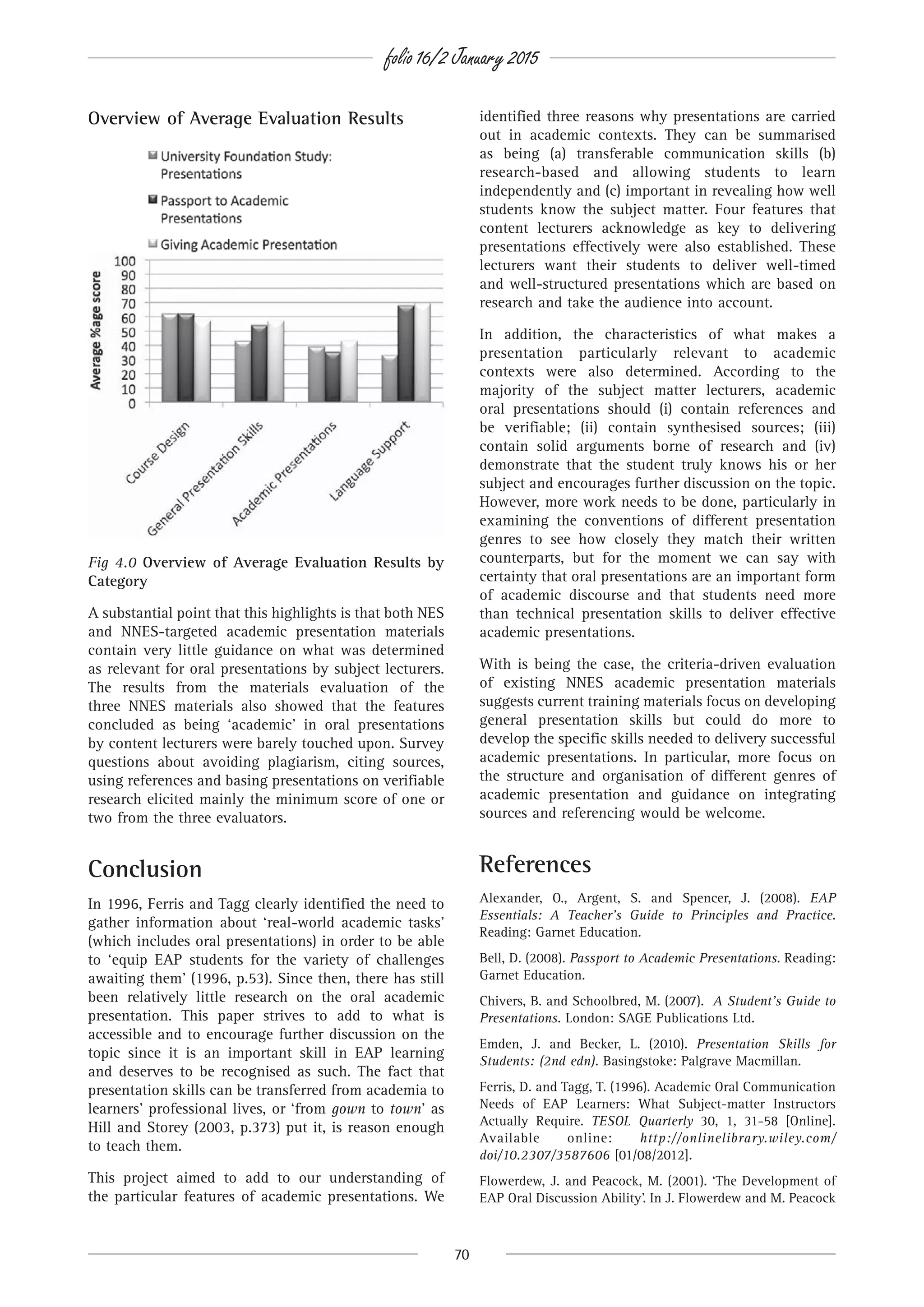 Developing A Closer Understanding of Academic Presentations - Folio | PDF