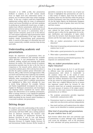 Developing A Closer Understanding of Academic Presentations - Folio | PDF