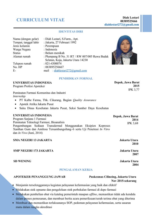 CV_Diah Lestari | PDF