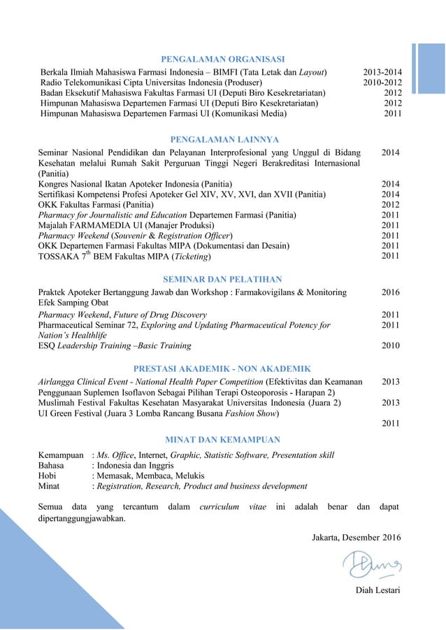 CV_Diah Lestari | PDF