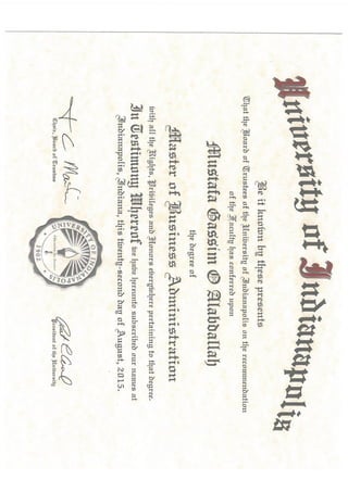 Final MBA Transcript & Graduation Certificates | PDF