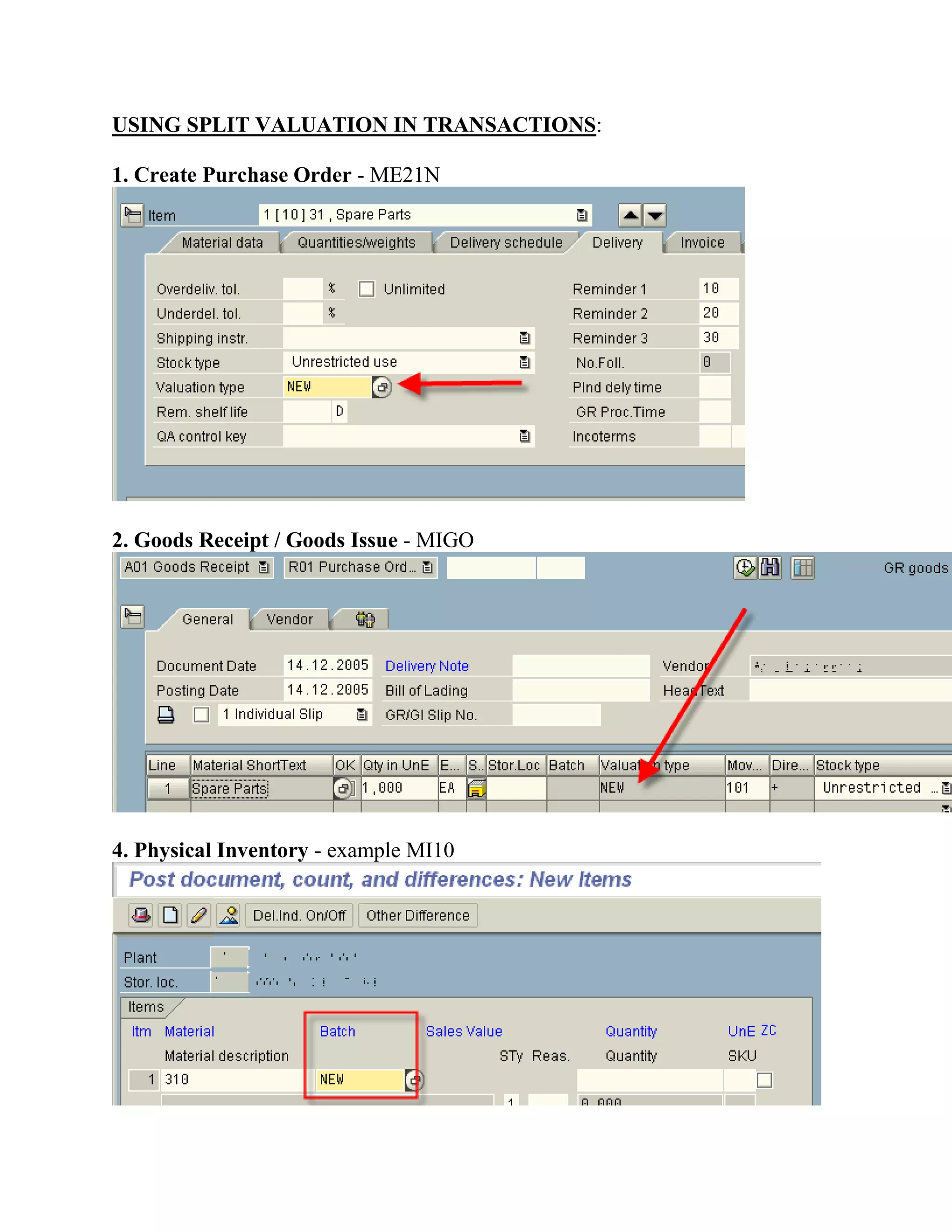 Valuation & Split valuation in MM | PDF