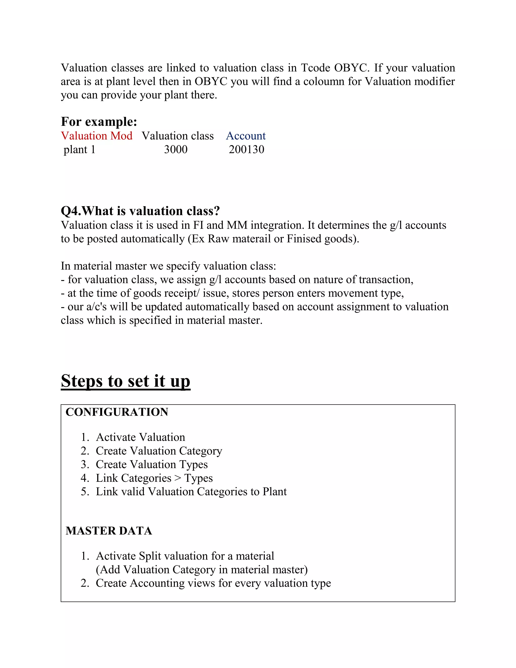 Valuation & Split valuation in MM | PDF
