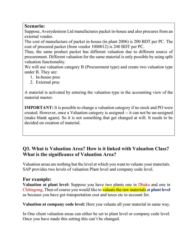 Valuation & Split valuation in MM | PDF | Business Accounting & Finance ...