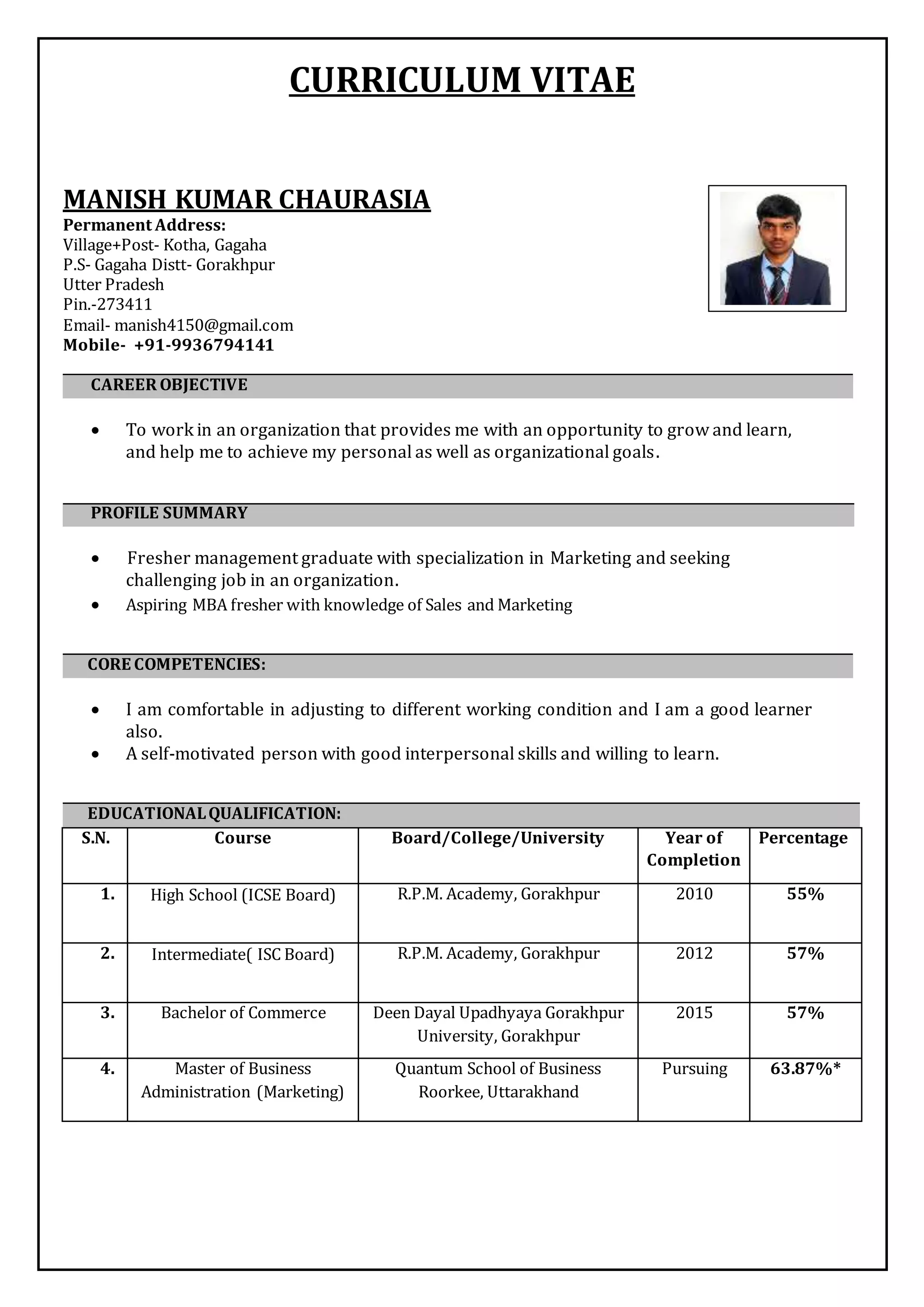 Manish CV | PDF
