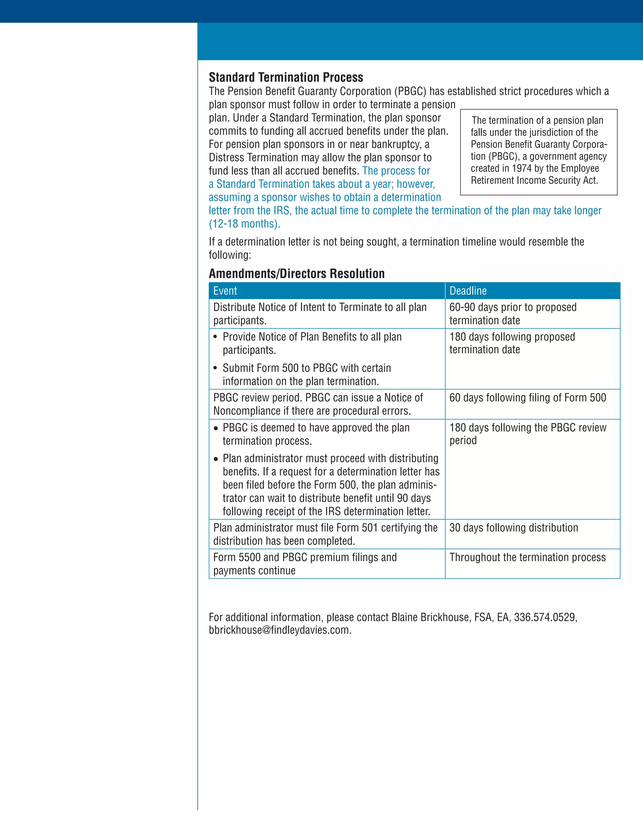 Pension Plan Termination with Detailed Information | PDF | Retirement ...