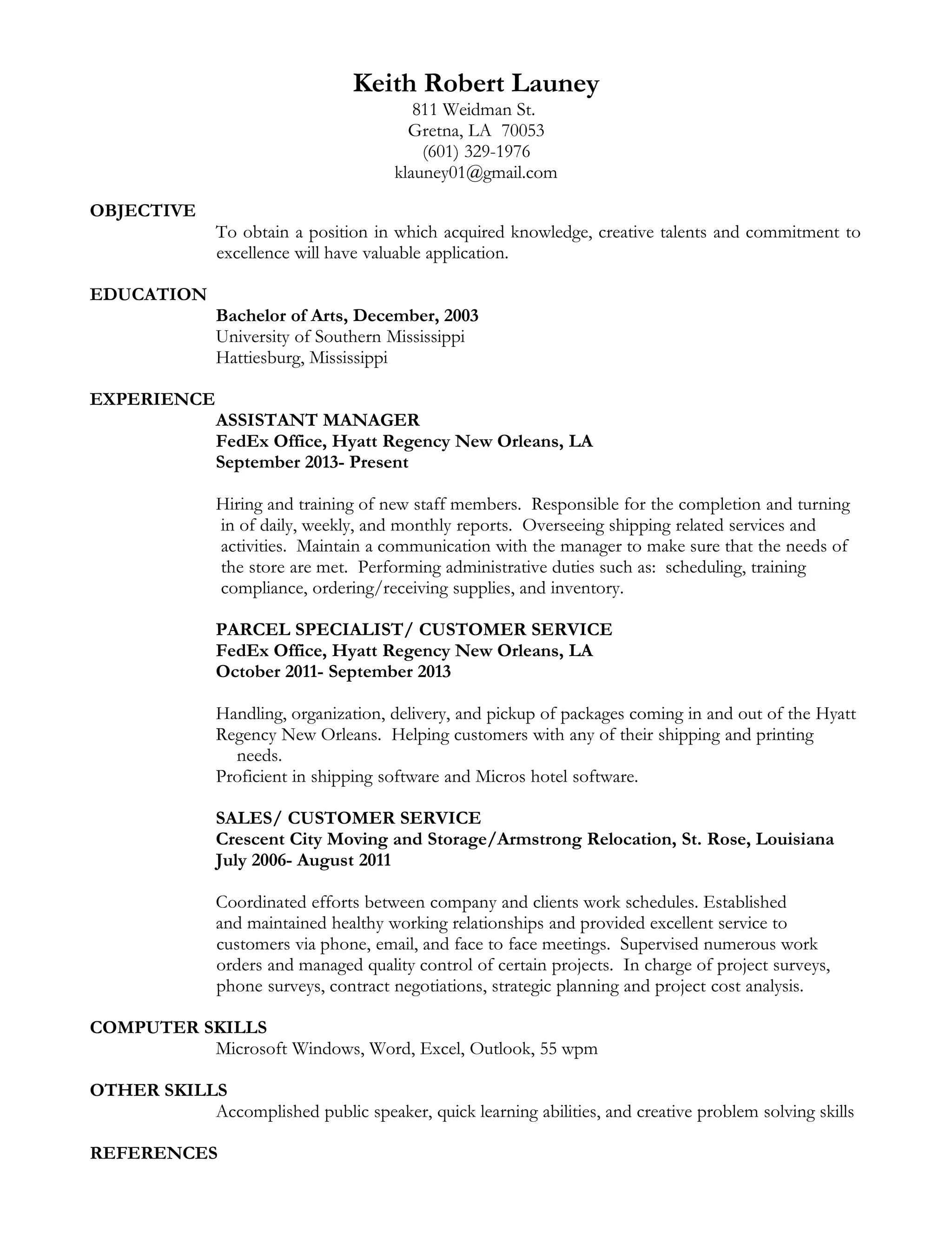 Keith Launey Resume (2) | DOC