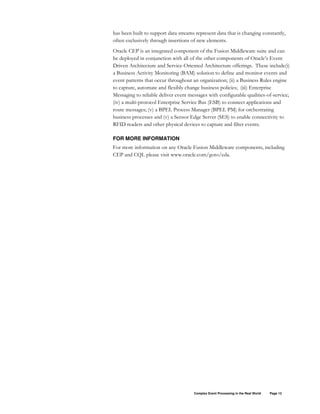 oracle-complex-event-processing-066421 | PDF | Databases | Computer Software and Applications