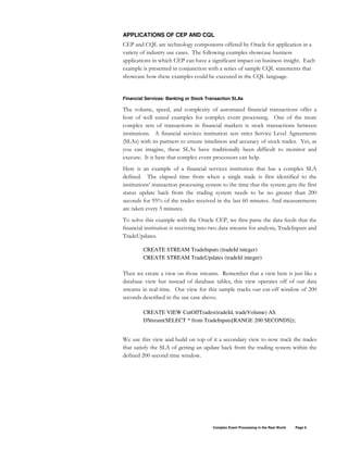 oracle-complex-event-processing-066421 | PDF | Databases | Computer Software and Applications