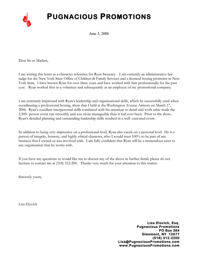 Ryan Sweeney letter | DOC