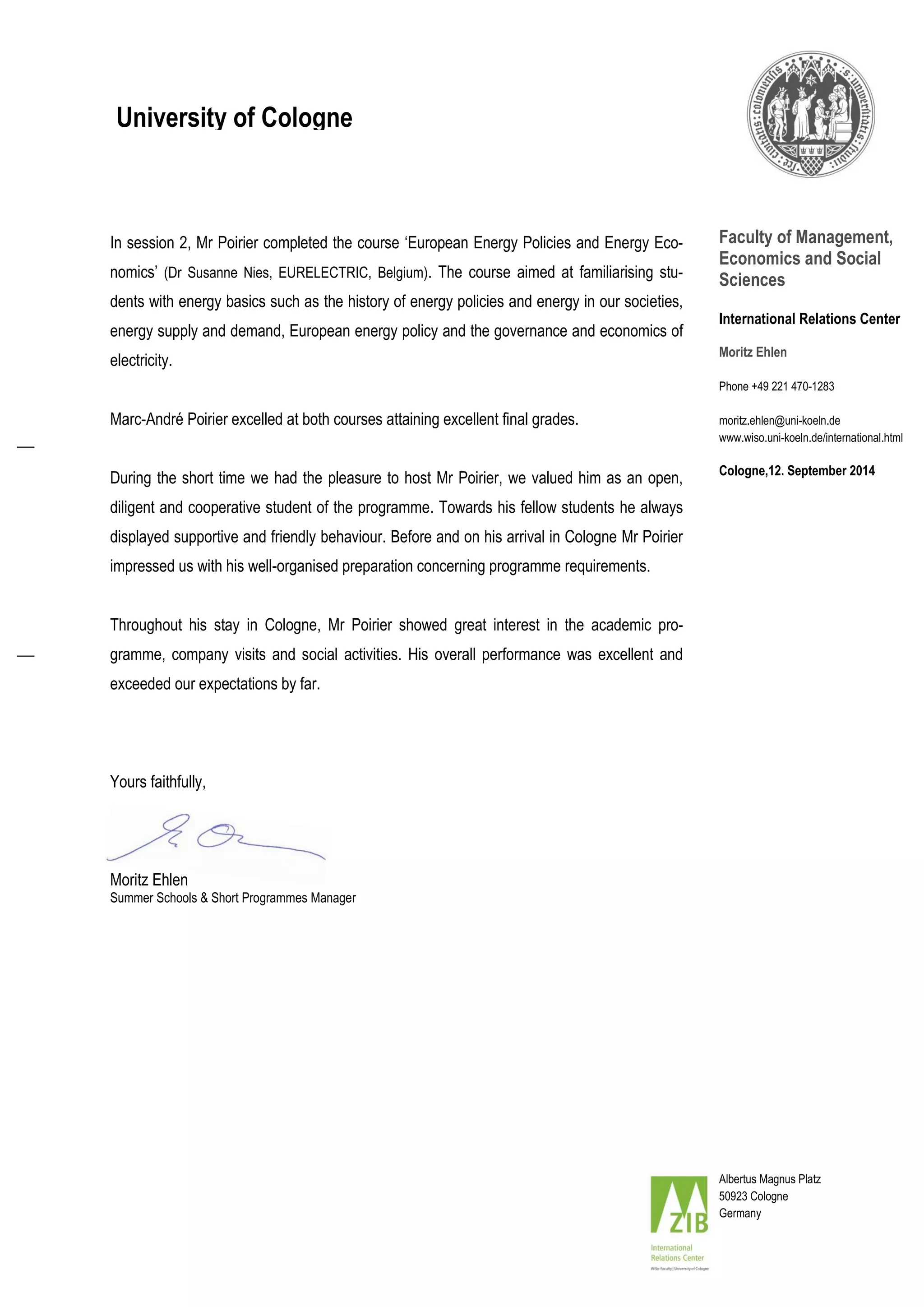 Letter of Recommendation_Marc-Andre Poirier | PDF