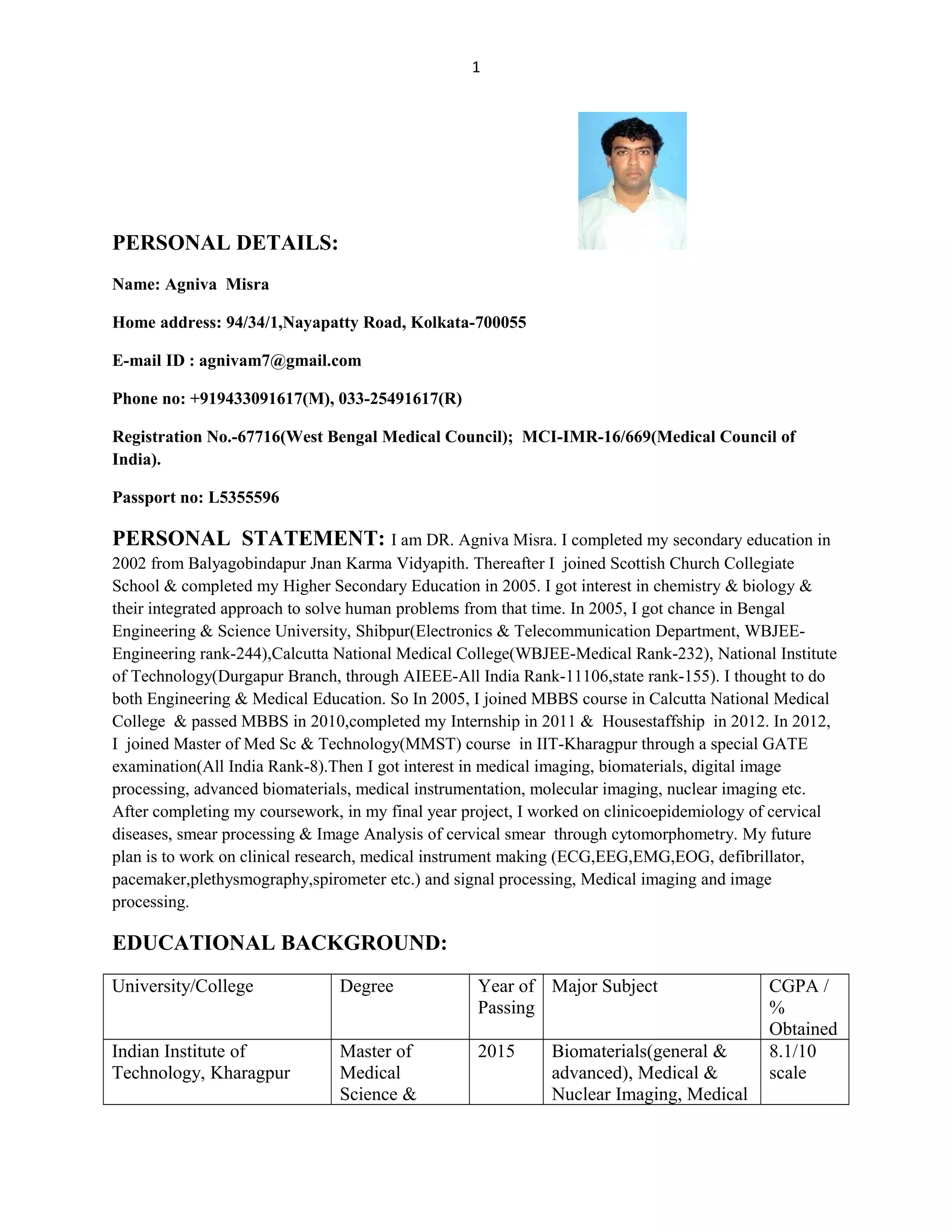 Recent-CV-AGNIVA-17-8-16 | PDF