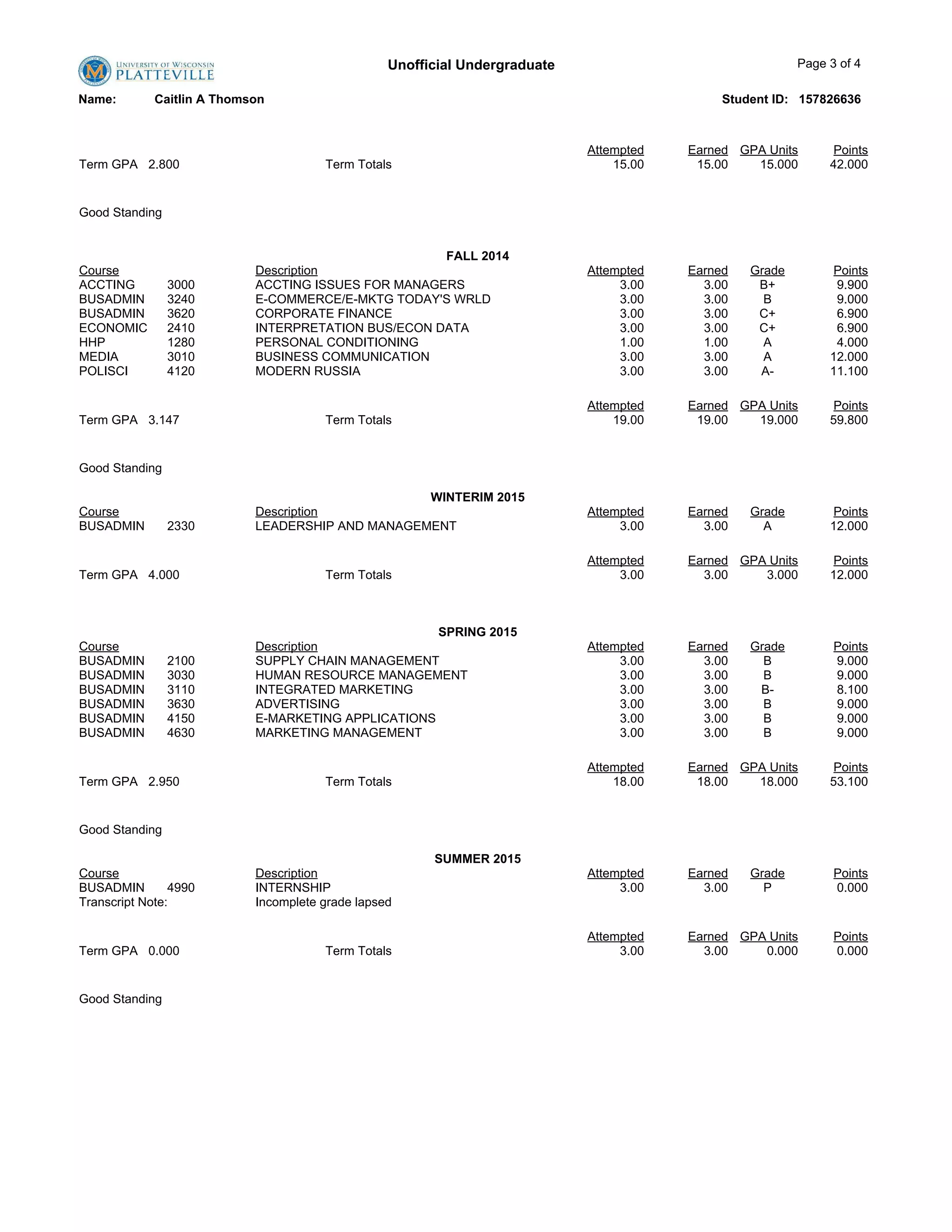 final transcript 2016 | PDF