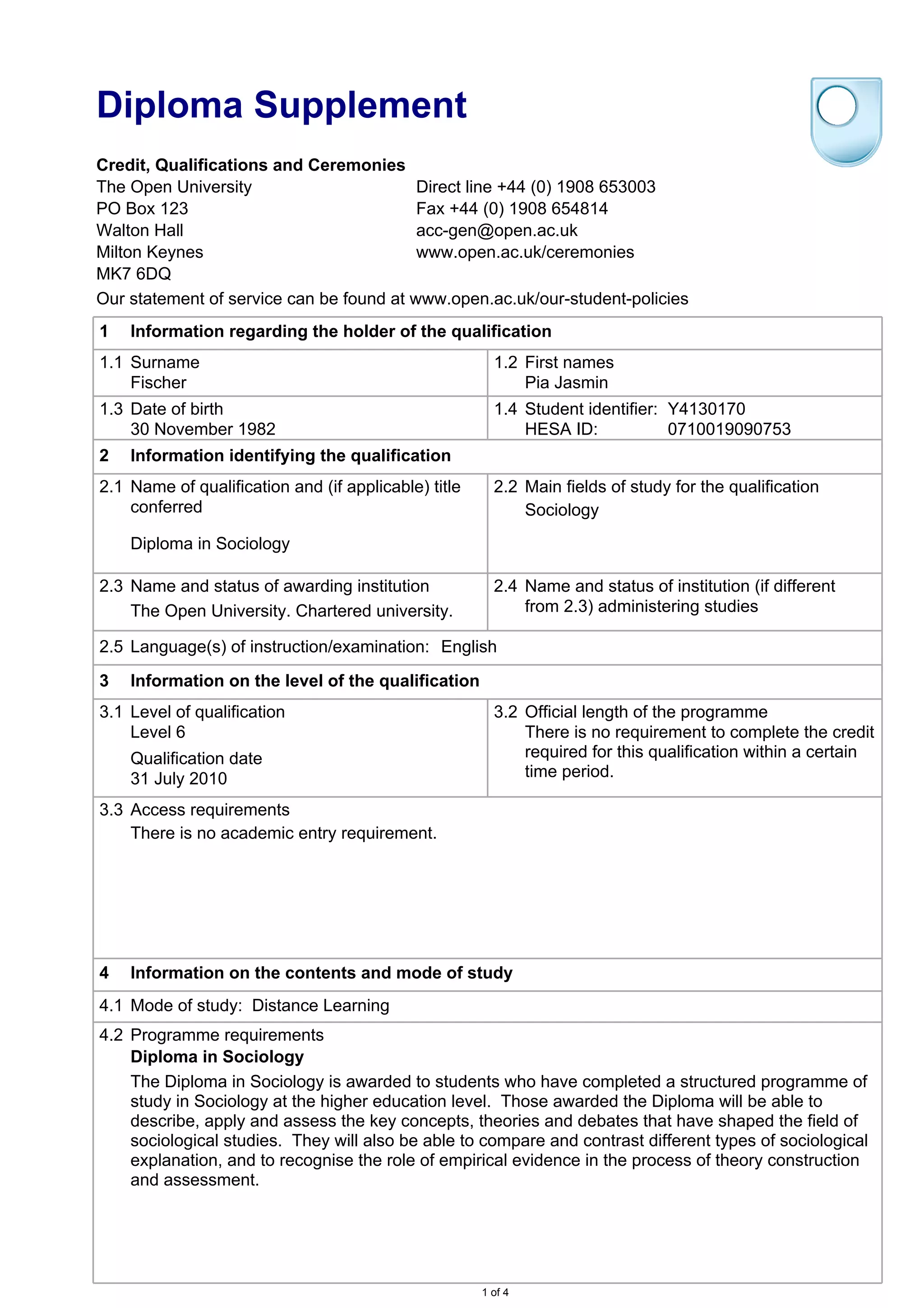 diplomasupplement | PDF