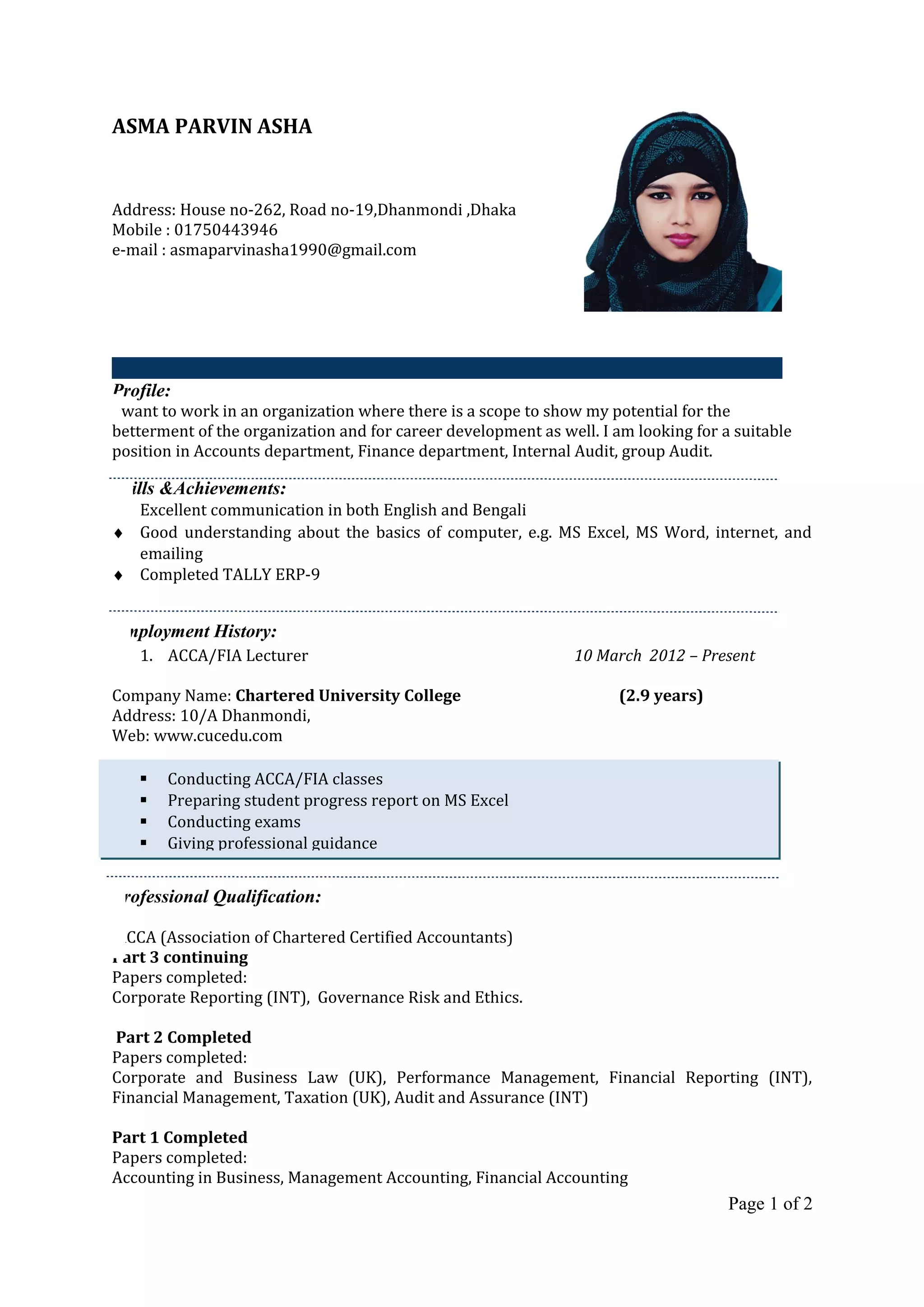 ASHA---- CV (1) | DOC