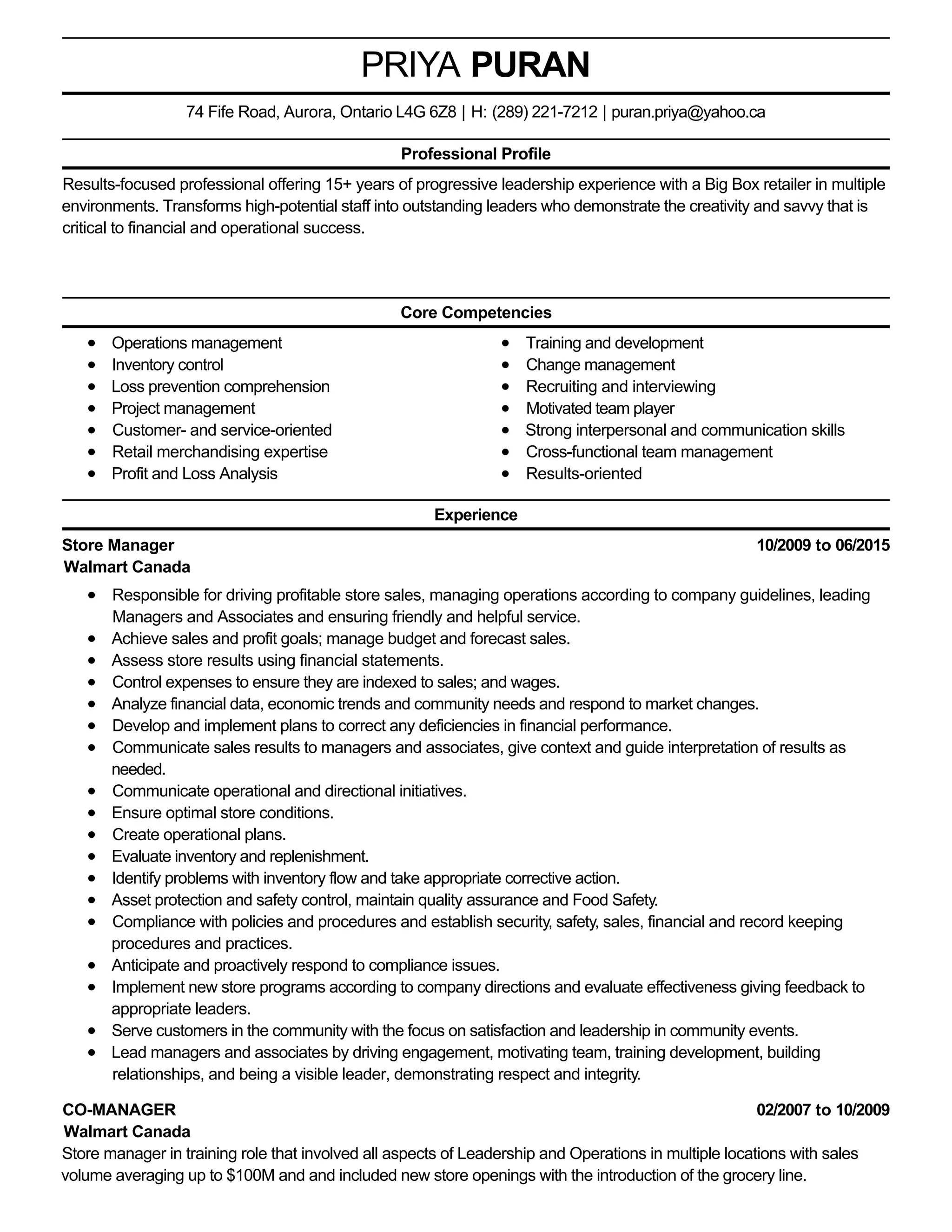 Resume of Priya Puran | PDF