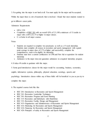 College major assignments | DOCX