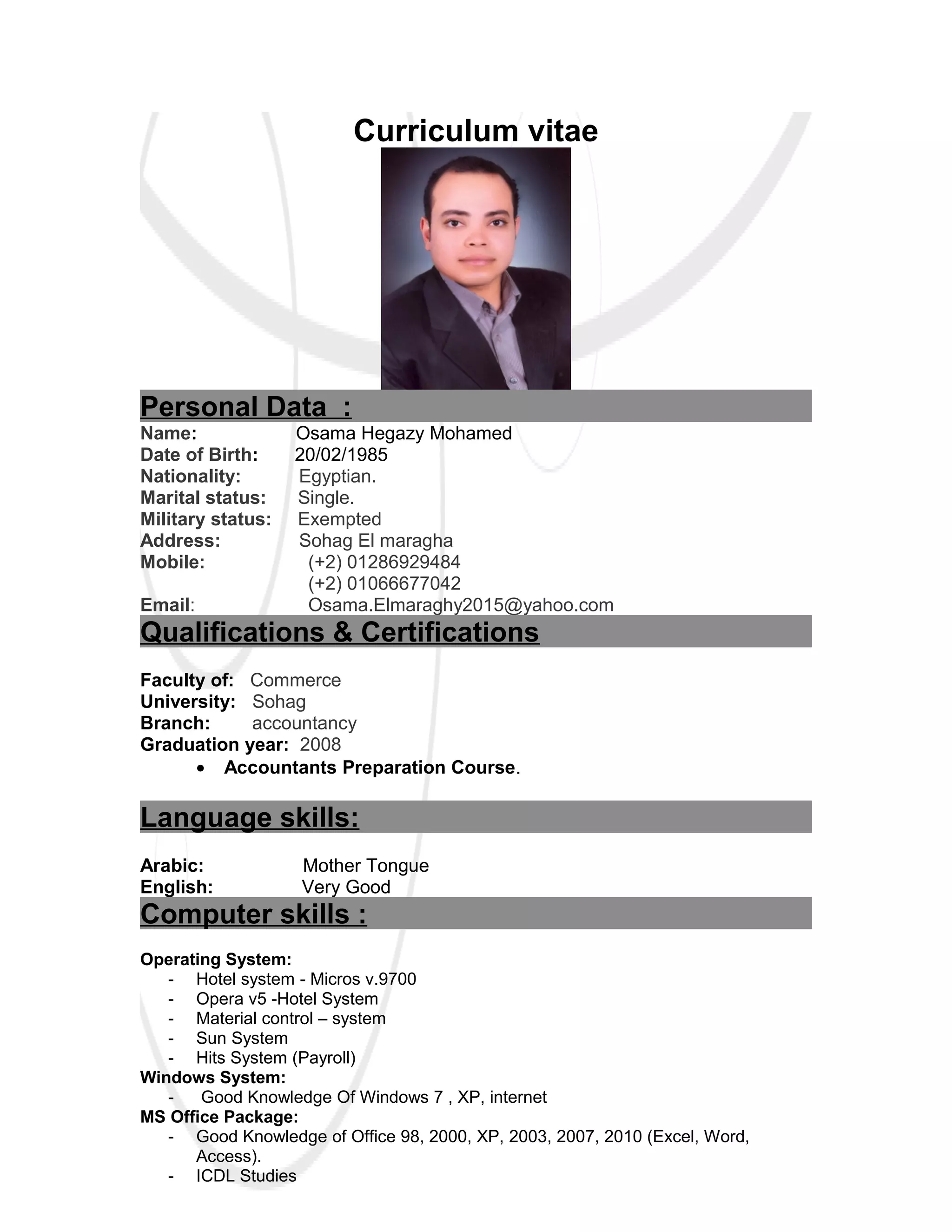 Osama Hegazy C.V-2014 | DOC