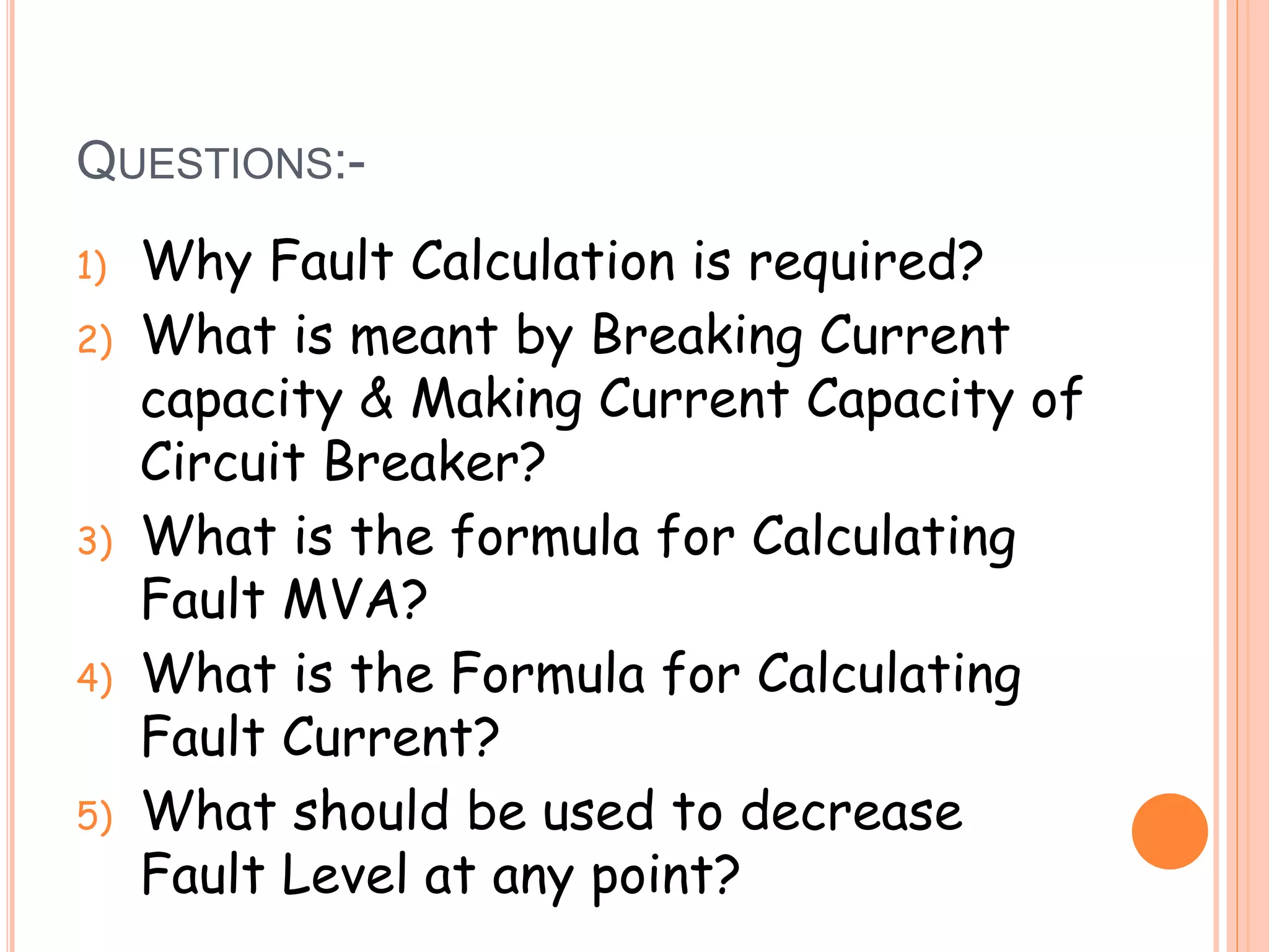 Fault Level Calculation | PPTX