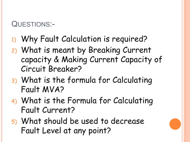 Fault Level Calculation | PPTX | Computer Networking | Computing