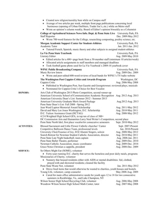 Writing Resume 2016 | PDF