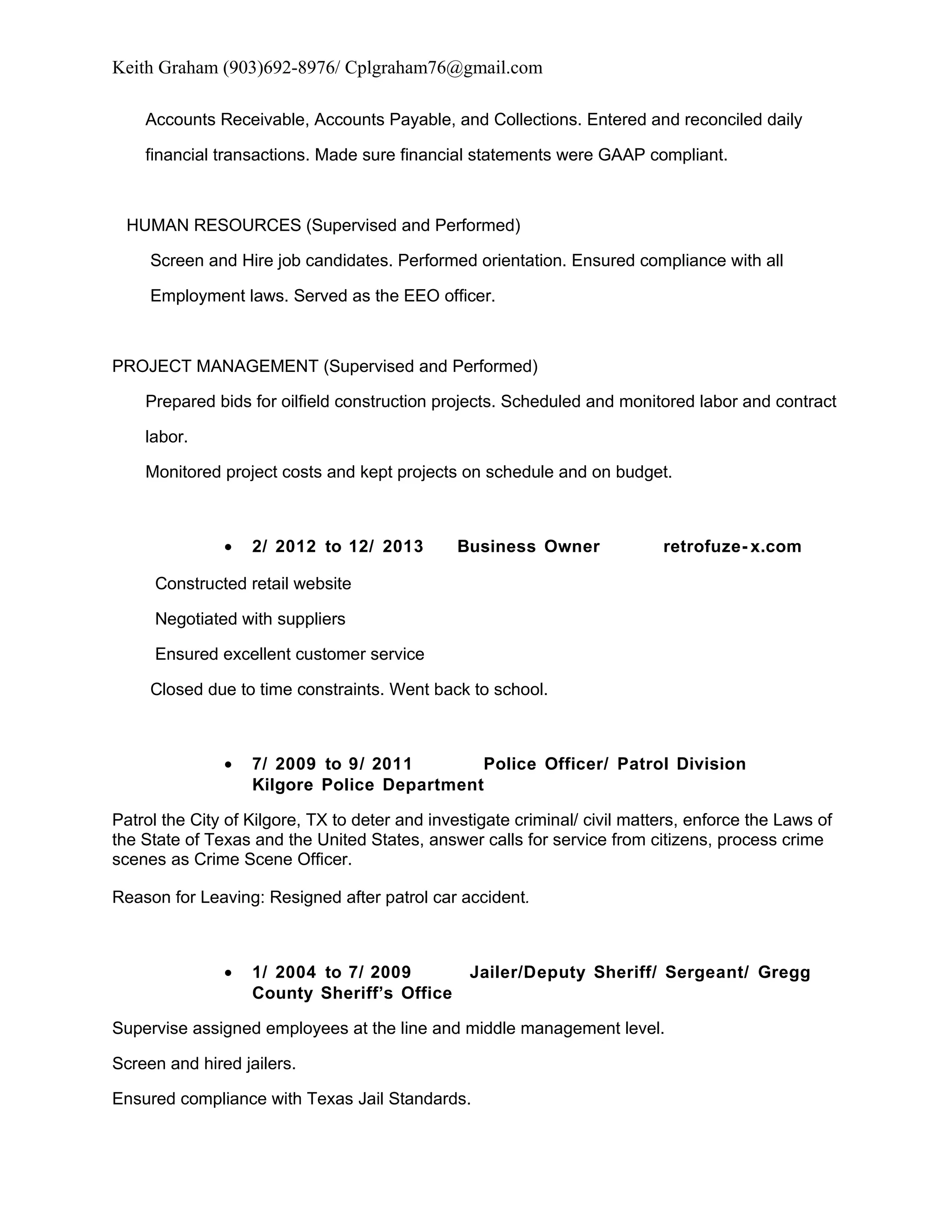Keith Graham Resume 2-16 | PDF