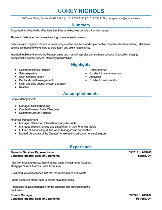 Resume - Corey | PDF