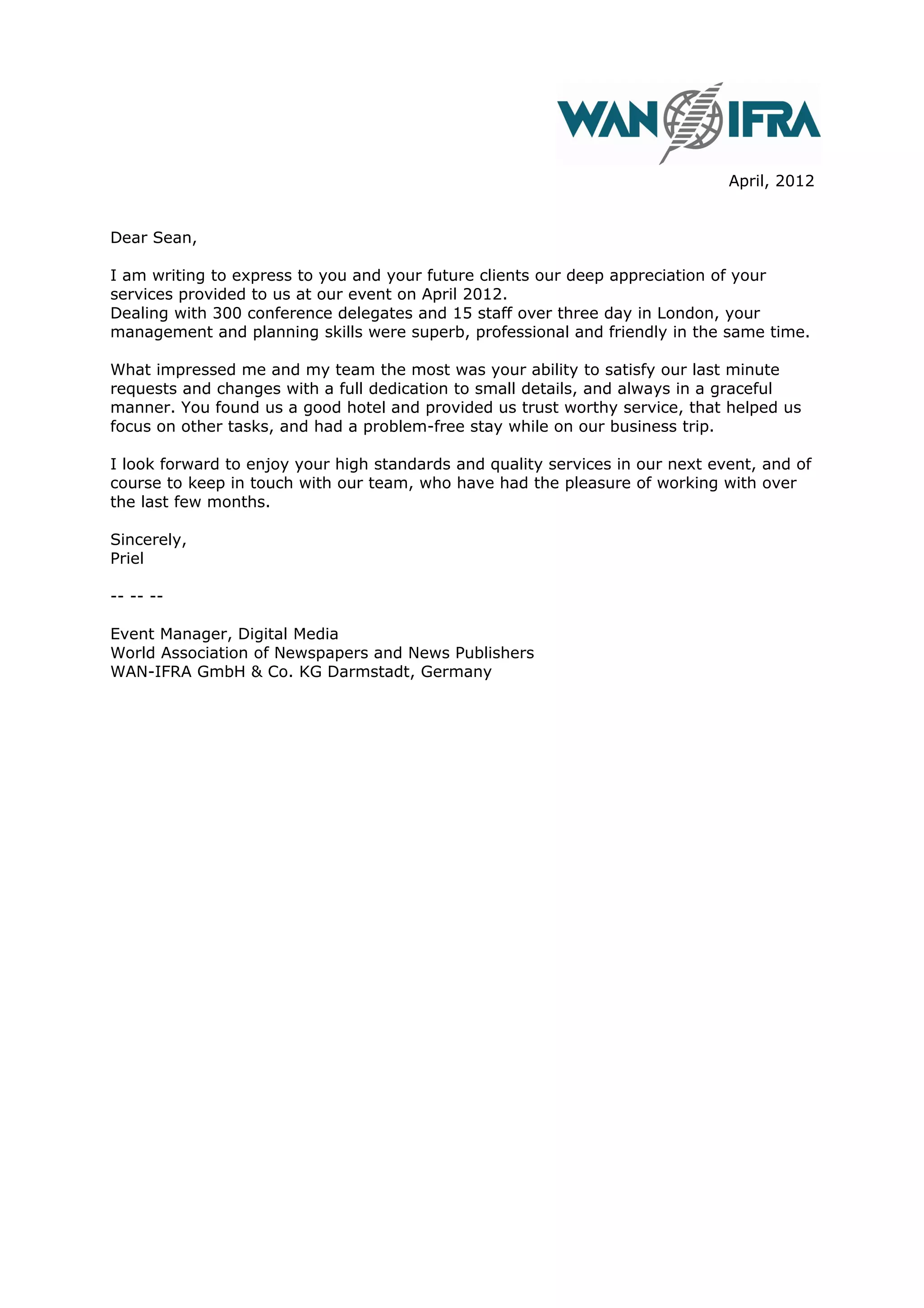 Letter Sean | DOC