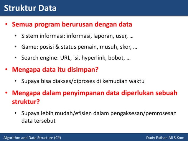 Algorithm & Data Structure - Pengantar | PPTX