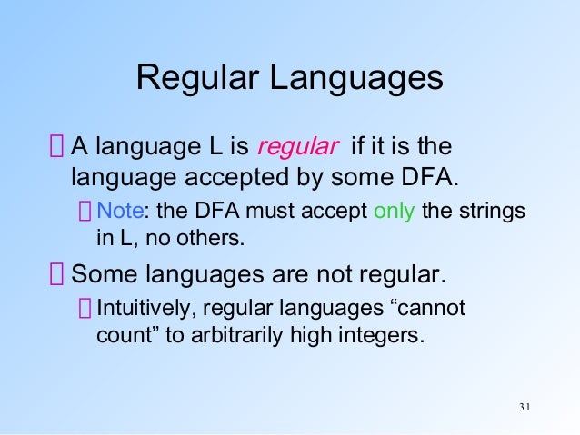 Dfa basics Dfa basics