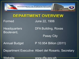 Department of Foreign Affairs | PPTX