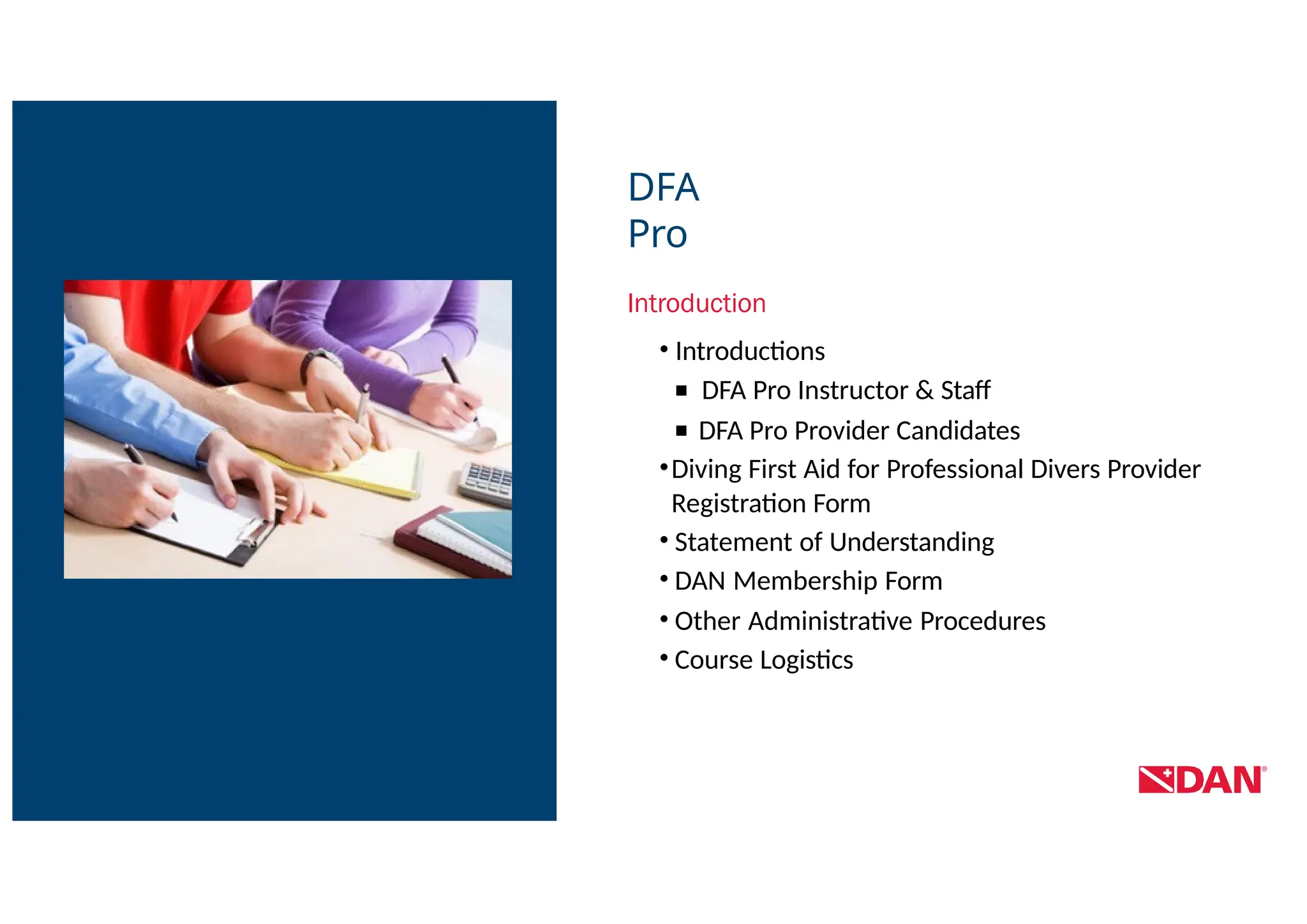 DAN (Divers Alert Network) Diver First Aid DFA-Pro-PowerPoint | PPTX