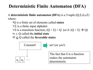 deterministic finite state automata related ppt | PPT