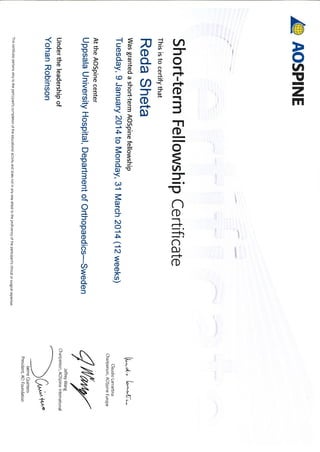 Fellowship Certificate sweden | PDF