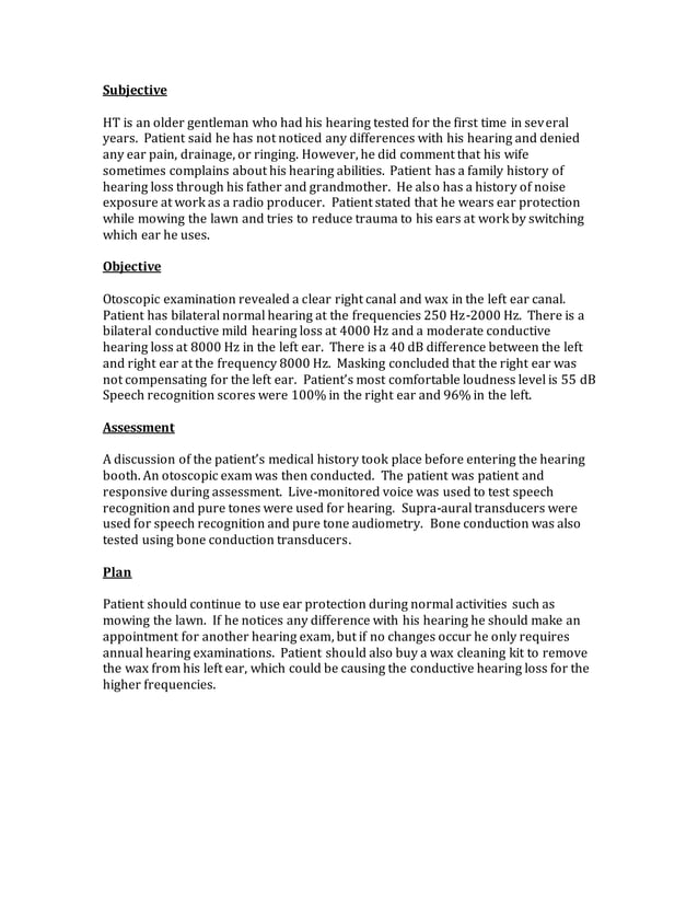 Hearing soap notes | PDF