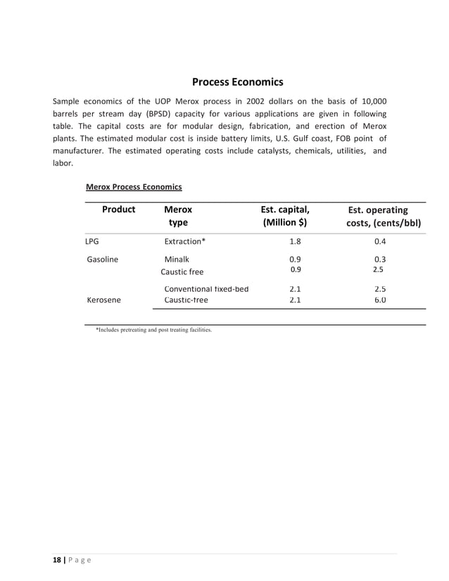 Internship Report_Merox | PDF | Chemistry | Science