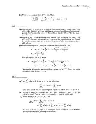 Signals and systems: part i solutions | PDF