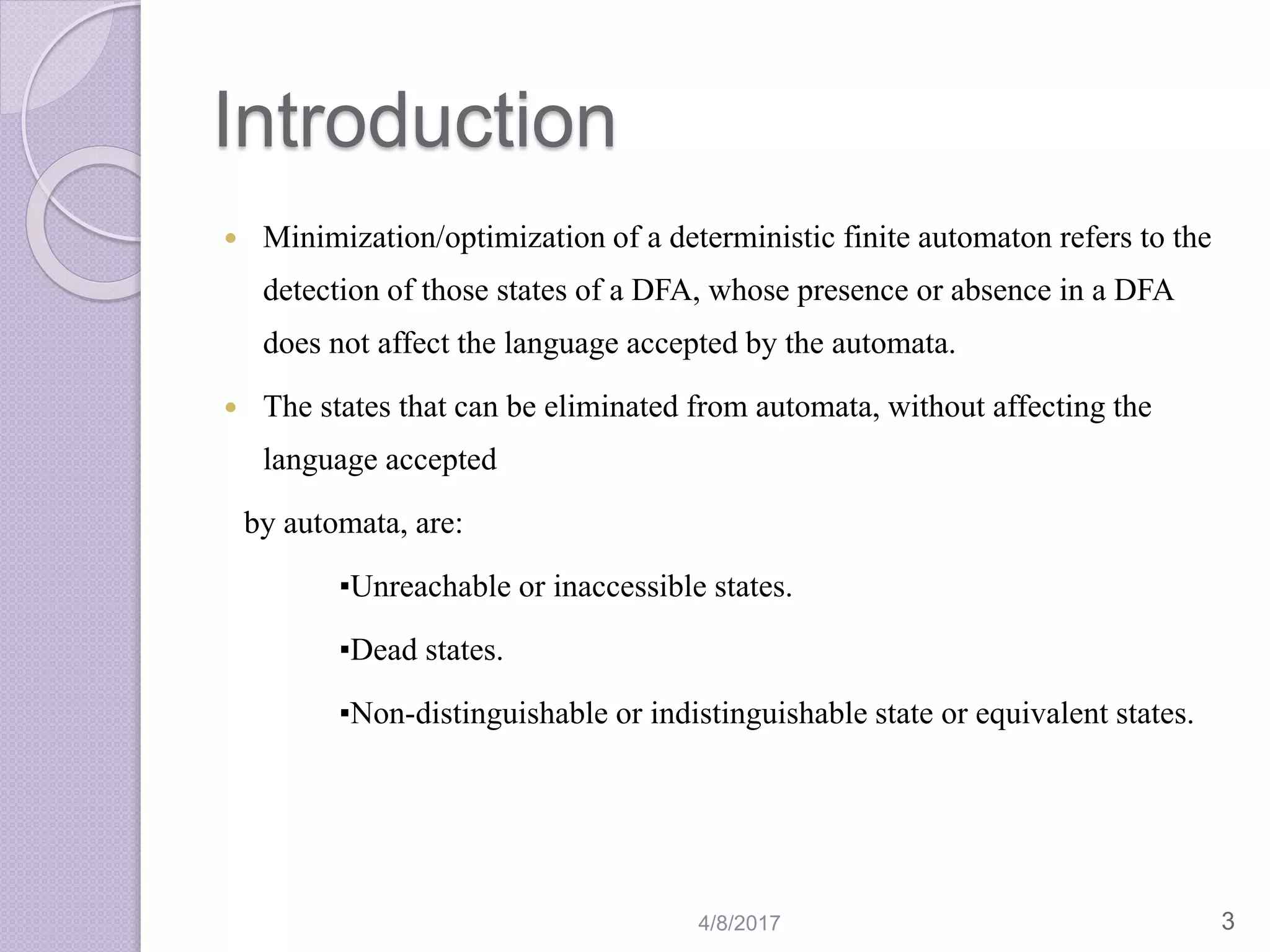 DFA Minimization | PPT