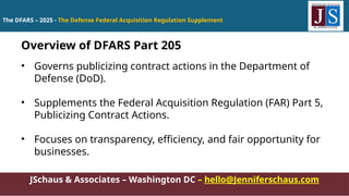 2025 - The DFARS - Part 205 - Publicizing Contract Actions | PPT