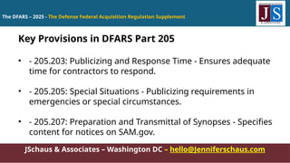 2025 - The DFARS - Part 205 - Publicizing Contract Actions | PPT
