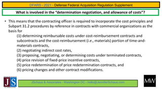 Government Contracting - DFARS Part 231 - Contract Cost Principles And ...