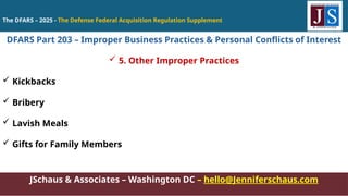 2025 - The DFARS - Part 203 - Improper Business Practices And Personal ...