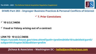 2025 - The DFARS - Part 203 - Improper Business Practices And Personal Conflicts Of Interest | PPTX