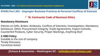 2025 - The DFARS - Part 203 - Improper Business Practices And Personal Conflicts Of Interest | PPTX