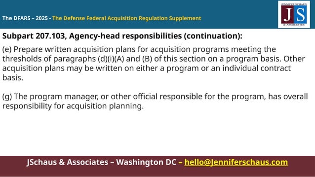 The DFARS - Part 207 - Acquisition Planning | PPT
