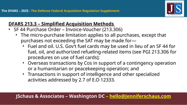 2025 DFARS - Part 213 - Simplified Acquisition Procedures | PPT