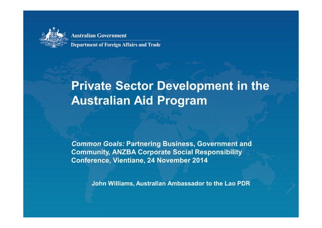Private Sector Development in the Australian Aid Program Dfat williams ...