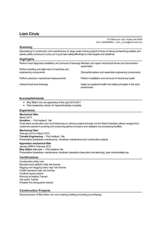liams resume pdf | PDF