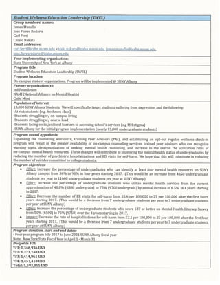 Depression & Suicide Prevention Intervention Program Plan Narrative ...
